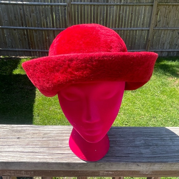 Vintage | Accessories | Vintage Duchess Faux Fur Hat Red | Poshmark